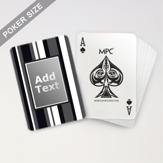 Custom Striped Monogram Playing Cards (Grey)
