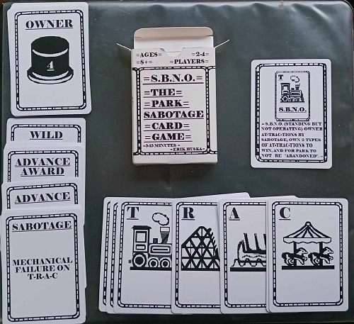 =S.B.N.O.= PARK SABOTAGE CARD GAME Cards