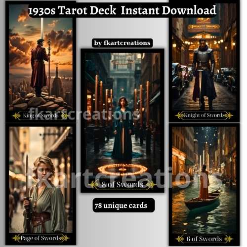 Vintage Tarot 1930S Aesthetic Cards