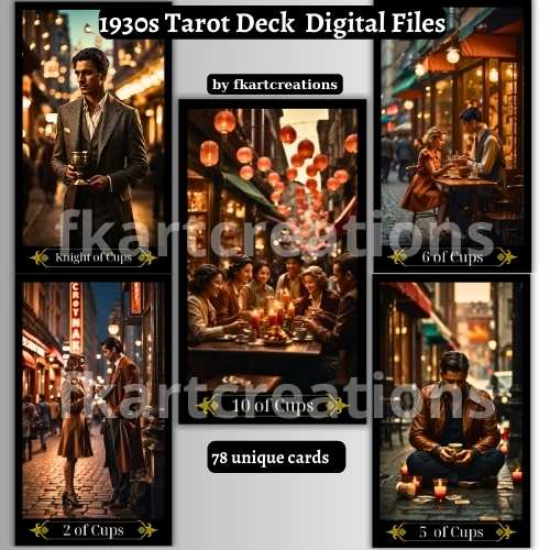 Vintage Tarot 1930S Aesthetic Cards