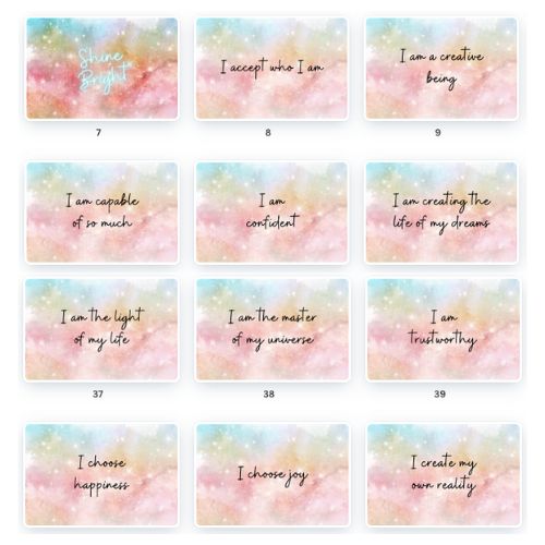 Shine Bright Affirmation Cards
