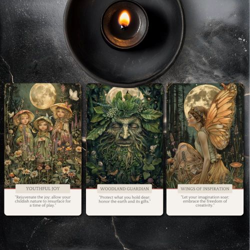 Fae Whispers Oracle Linen Cards