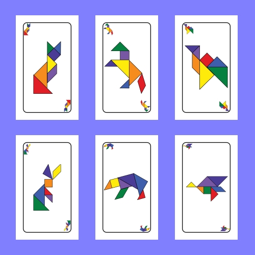 Rainbow Tangram Cards