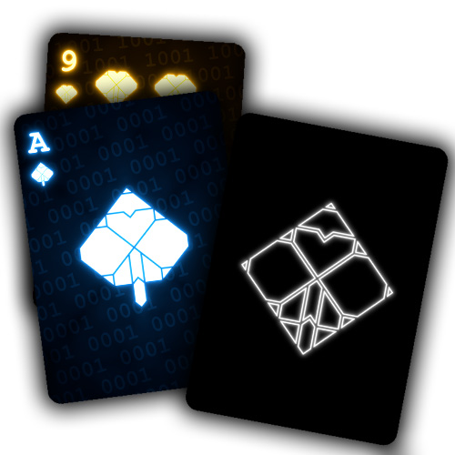 Glowing Binary Playing Cards